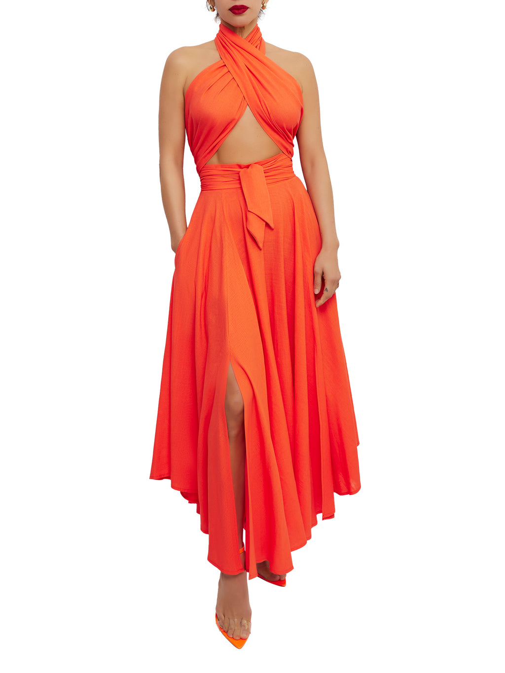 “Shore” Orange Halter Top – FKSP