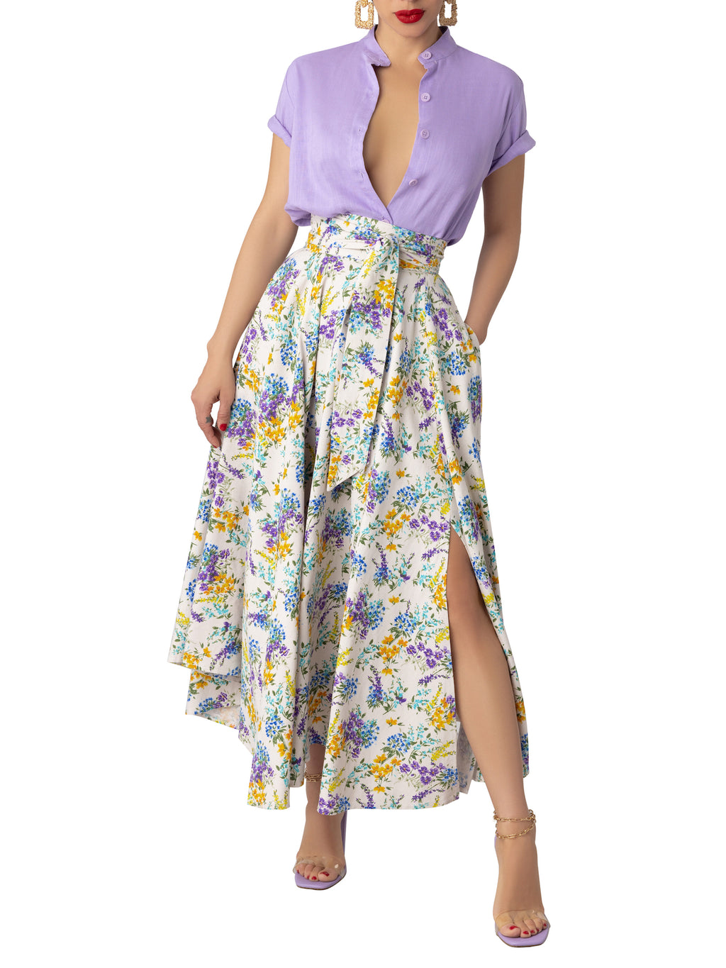 "Orchid" Lilac Button Down Top – FKSP