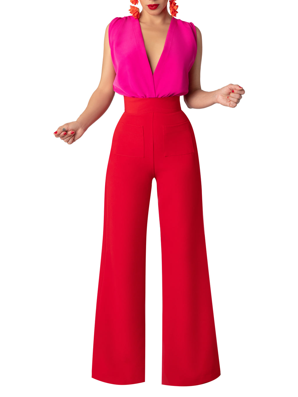 "Adore" Red High Waist Pants – FKSP
