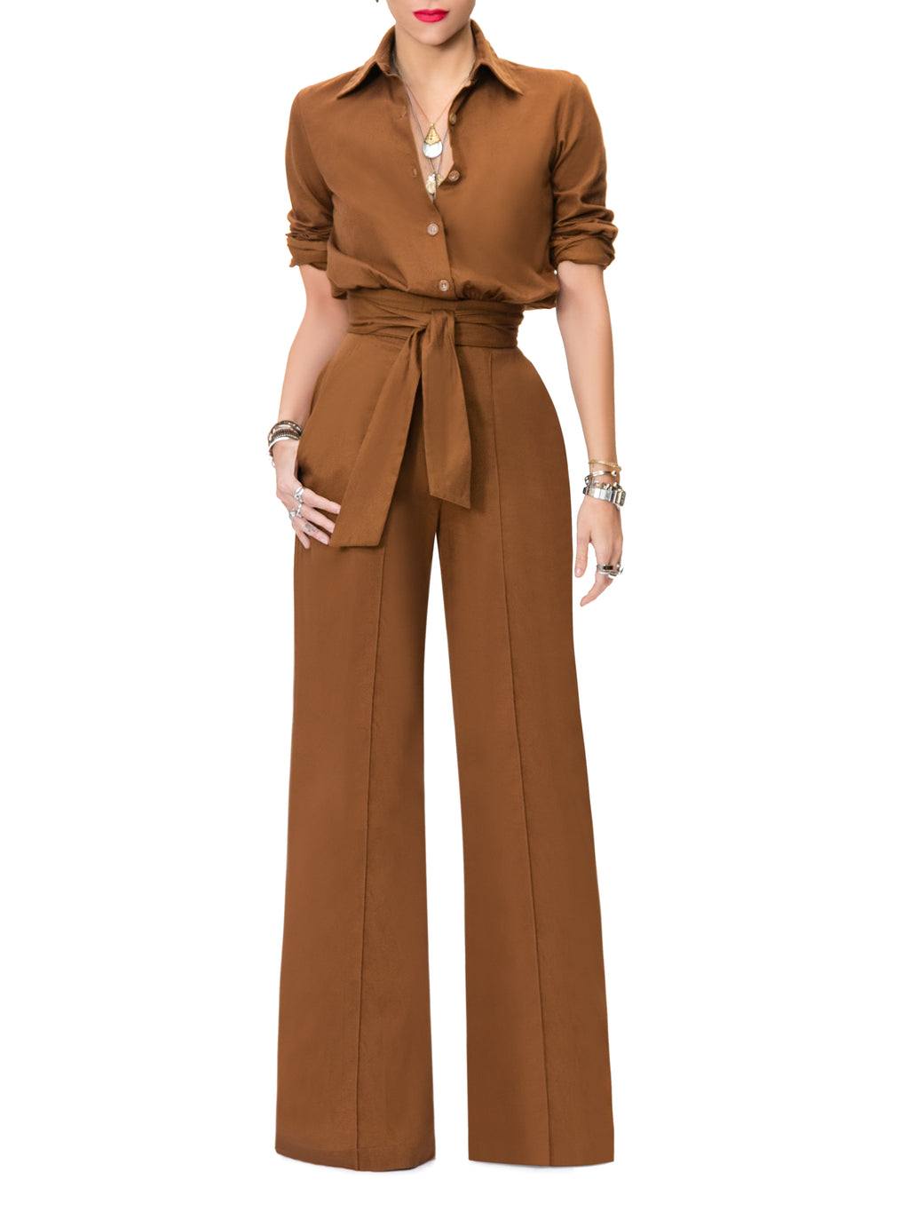 "Michelle" Coco Button-Down Jumpsuit – FKSP