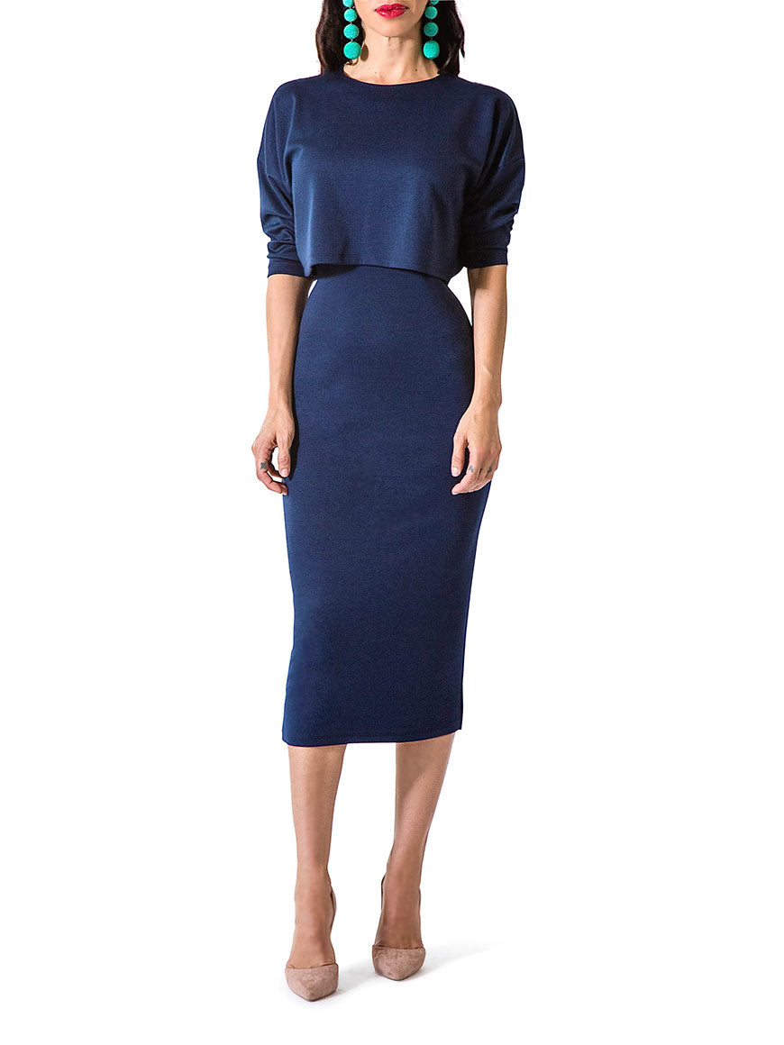 "Lily" Combo Crop Top Midi Dress – FKSP